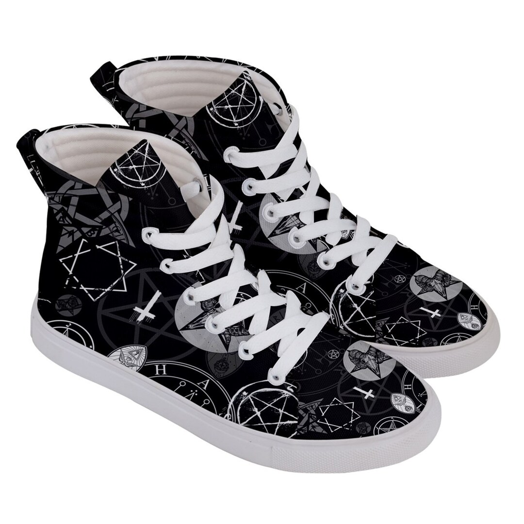 Occult Symbol Satanic Supernatural Witch Witchcraft Hi-top Sneakers ...