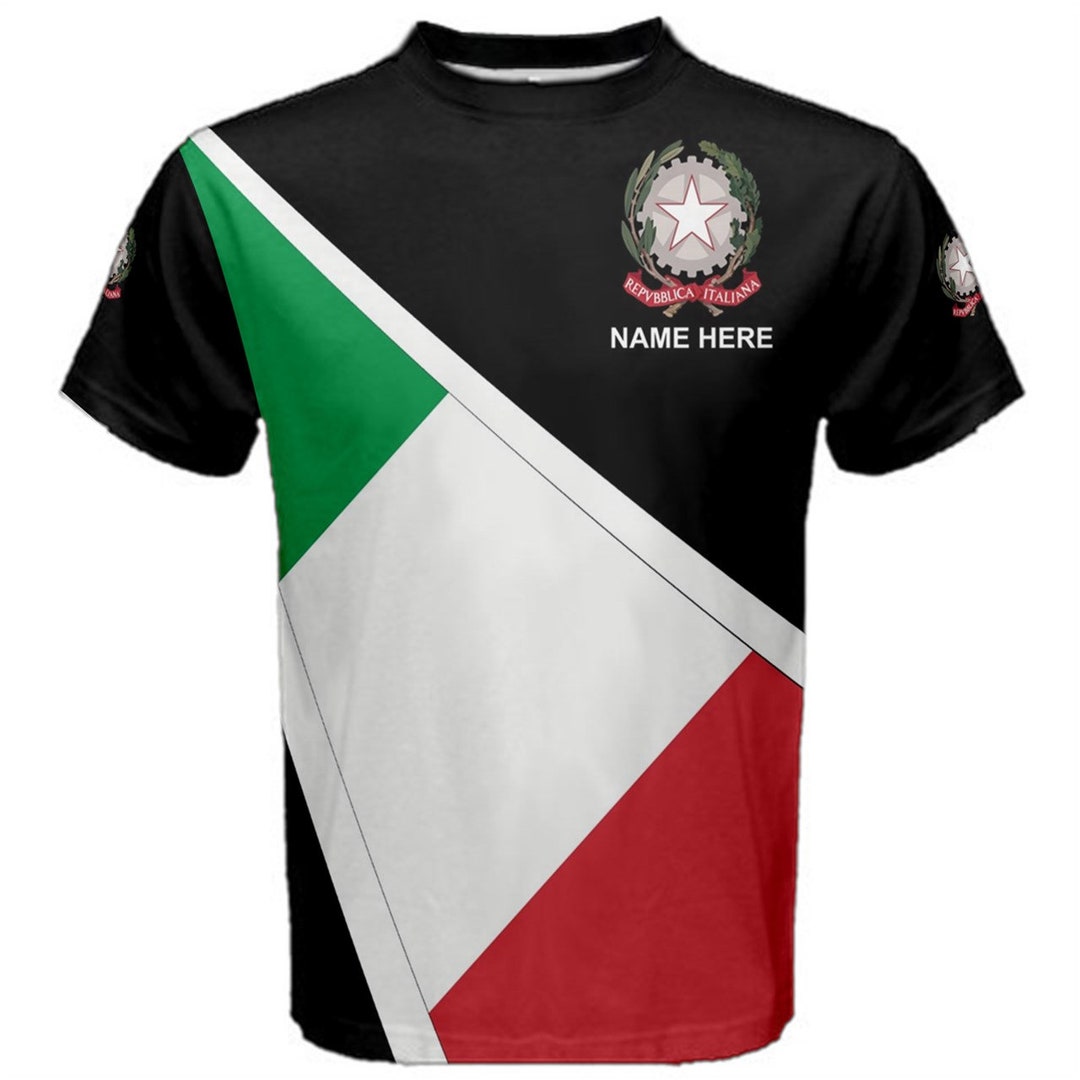 Custom Name Italy Flag Coat of Arms Men's or Kids T-shirt - Etsy