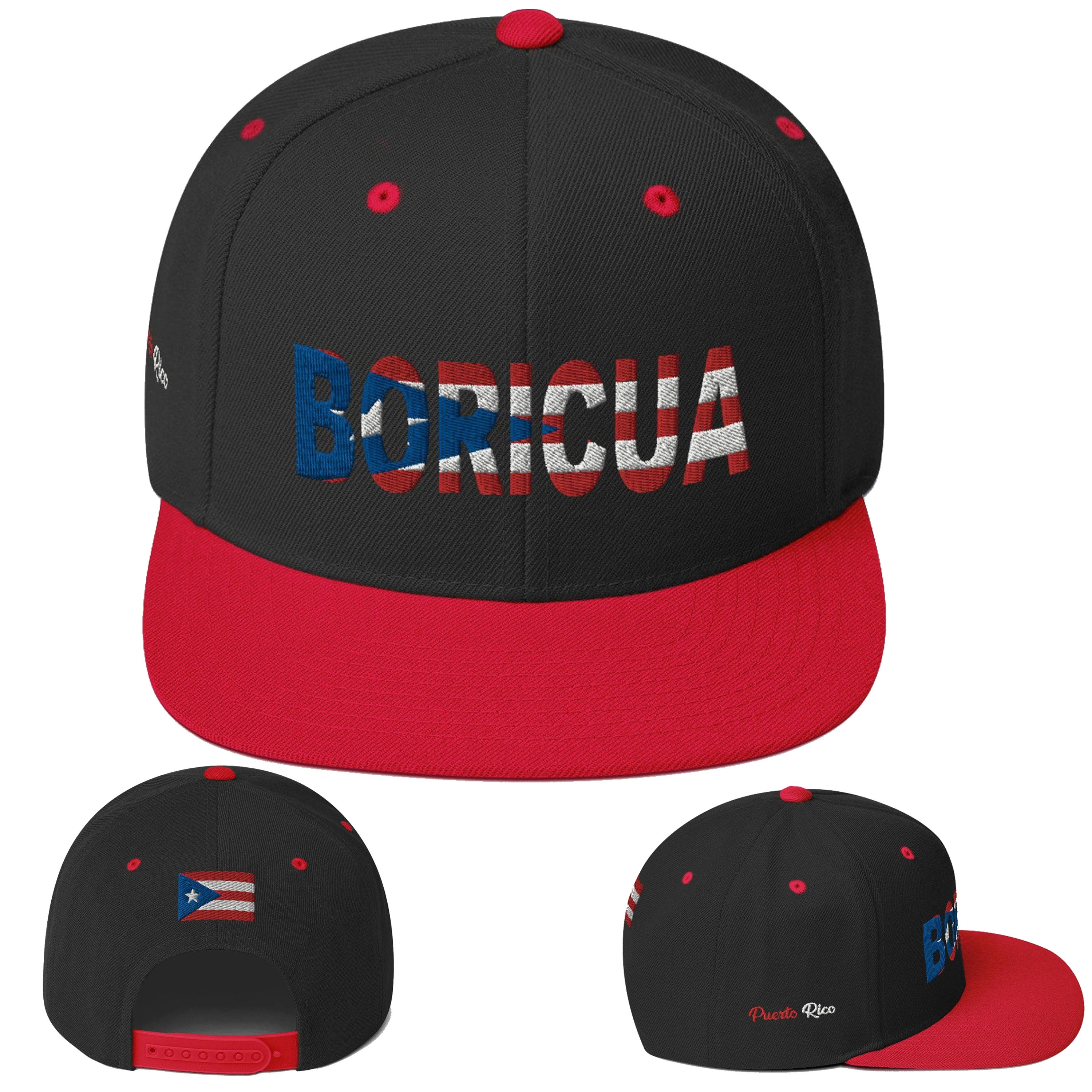 Boricua Puerto Rico Flag Embroidered Snapback Hat | Etsy