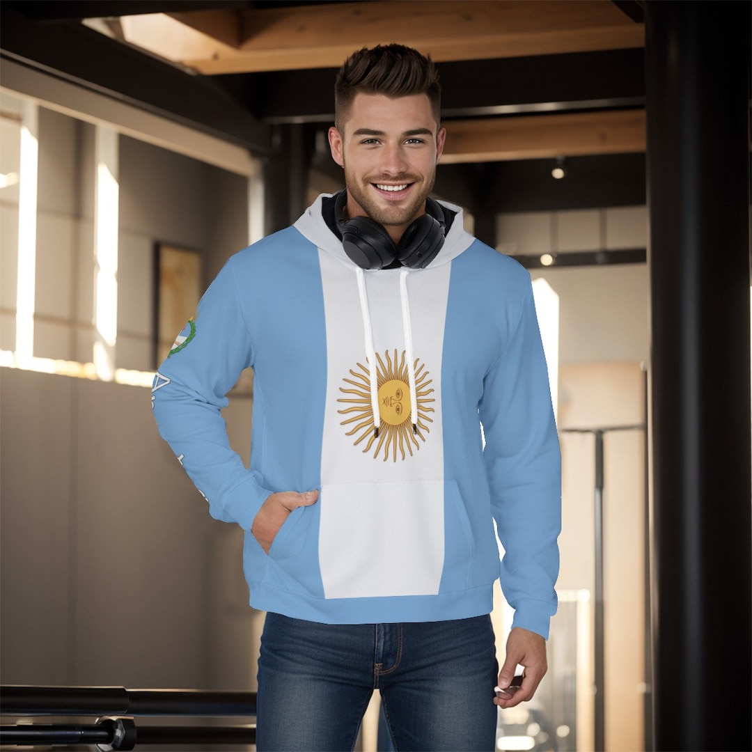 Argentina Flag Coat of Arms Men's Pullover Hoodie - Etsy