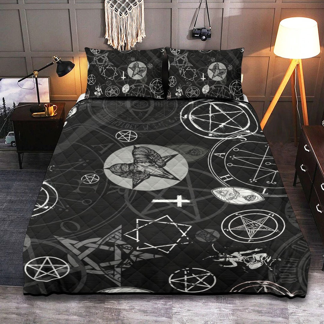 Occult Satanic Symbol Pegan Pentagram Quilt & Matching Pillow Cases - Etsy