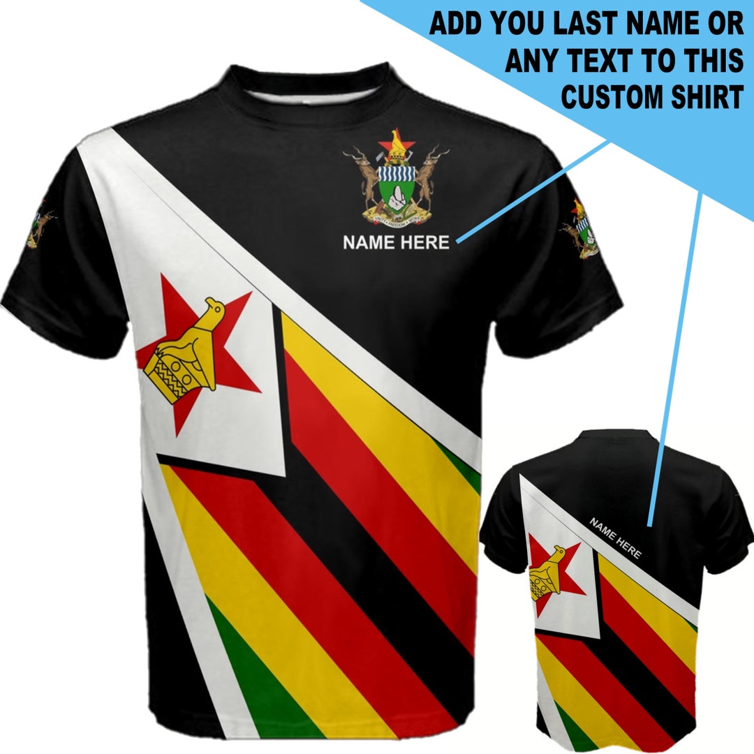 Custom Name Zimbabwe Flag Coat of Arms T-shirt - Etsy UK