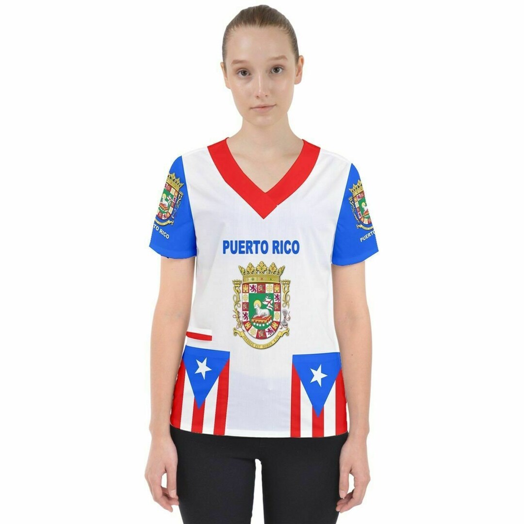 Puerto Rico Flag Scrub Top - Etsy
