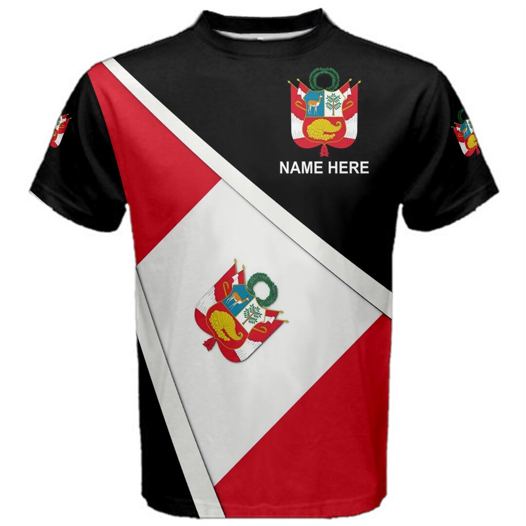 Custom Name PERU Flag Coat of Arms Men's & Kids T-shirts - Etsy
