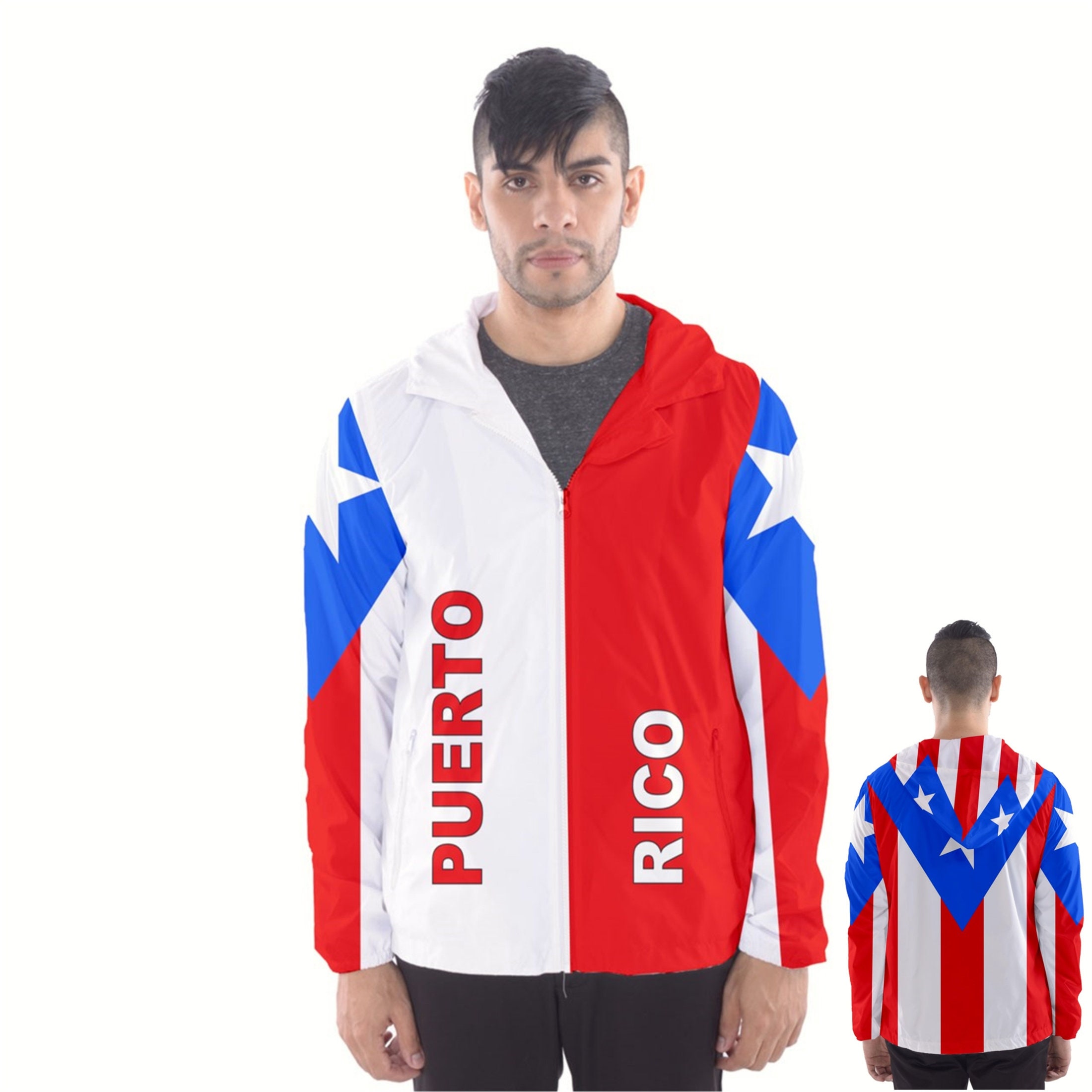 Puerto Rico Flag Coat of Arms Windbreaker Jacket | Etsy