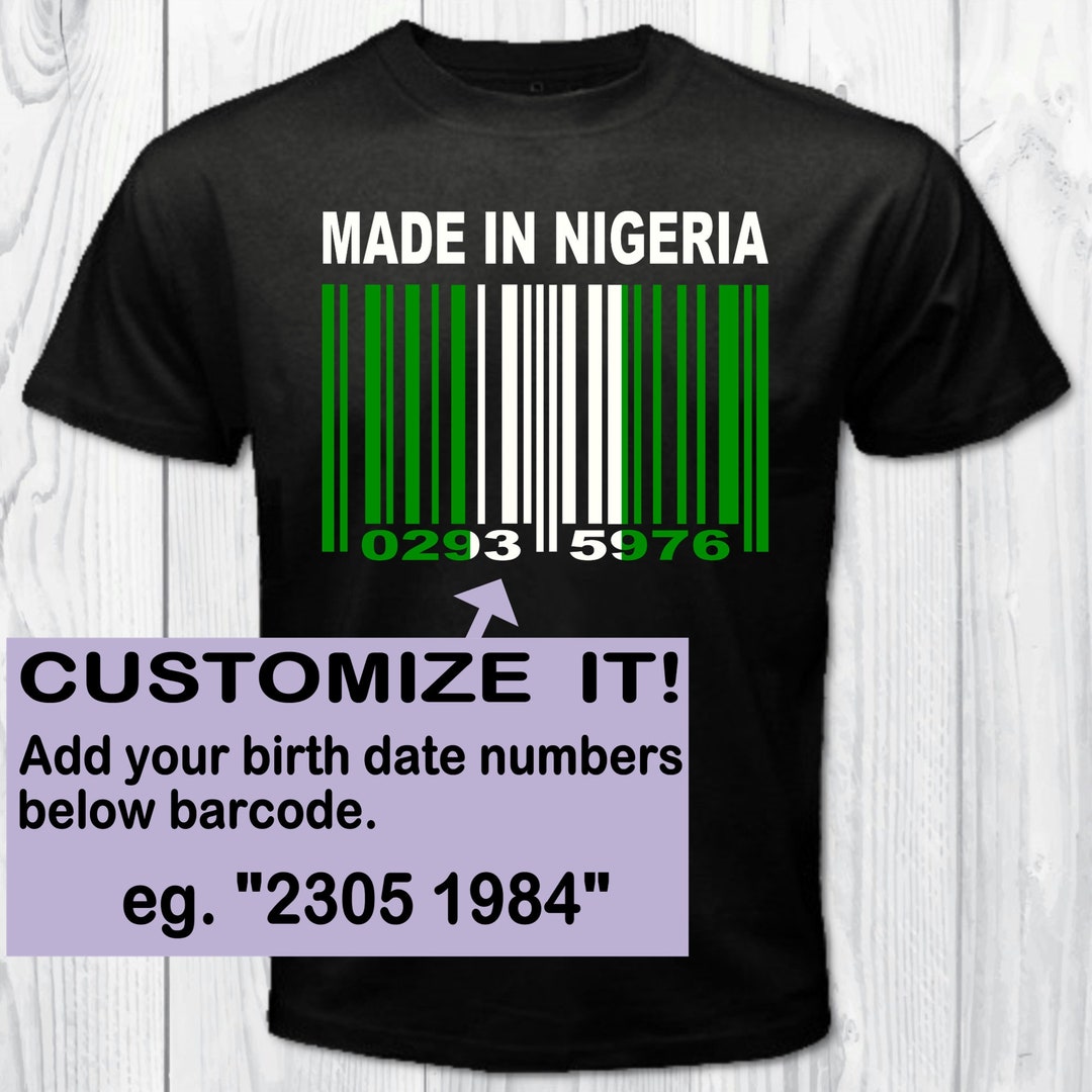 Made in Nigeria Barcode Flag Personalized T-shirt - Etsy