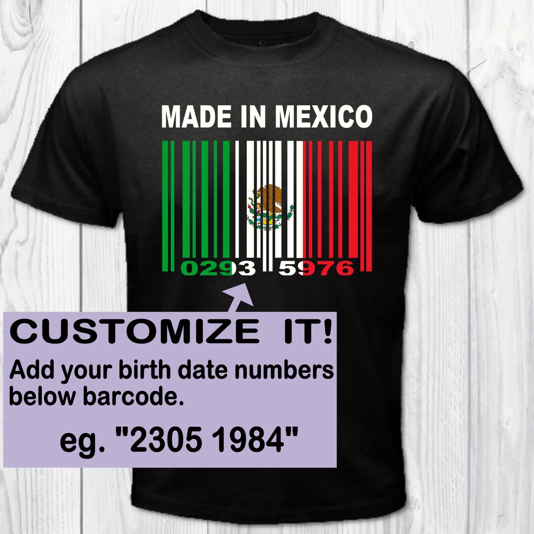 Made in Mexico Barcode Flag Personalized T-shirt - Etsy