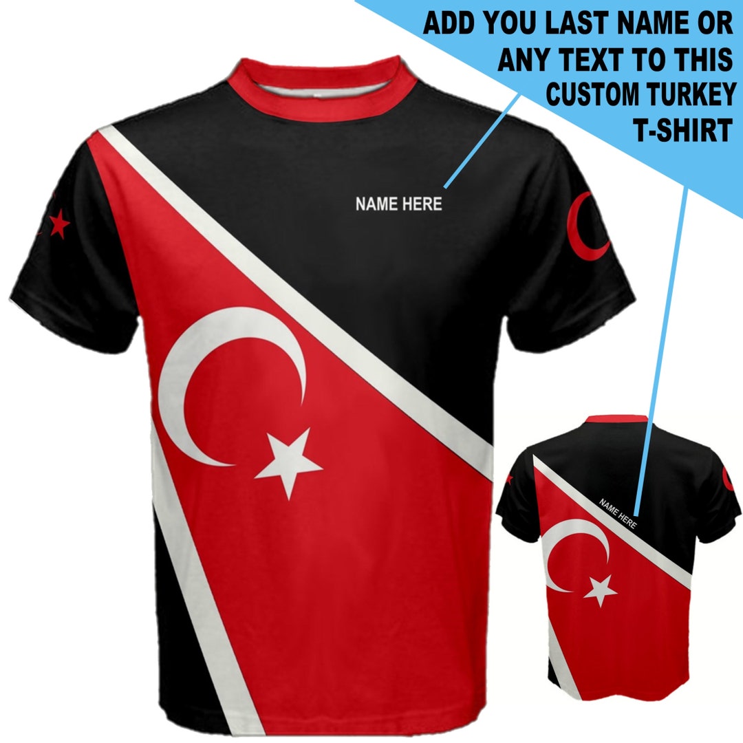 Custom Personalized Name Turkey Flag Men's or Kids T-shirt - Etsy