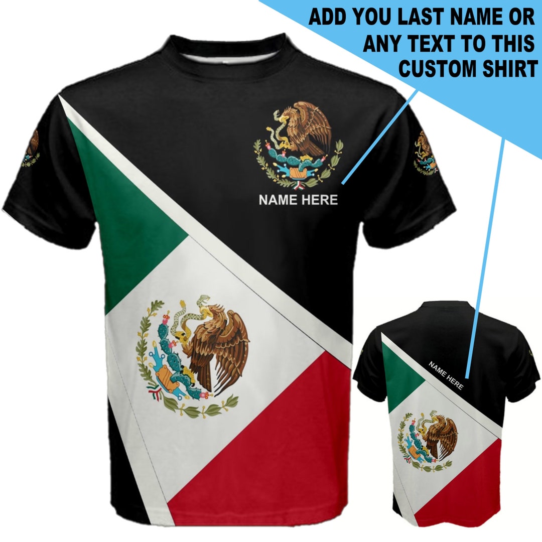 Custom Name Mexico Flag Coat of Arms Men's or Kids T-shirt - Etsy