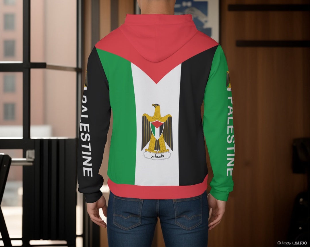 State of Palestine Flag & Coat of Arms Men's Pullover Hoodie - Etsy