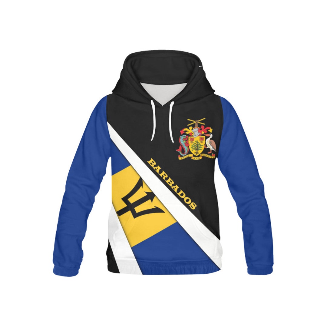 Barbados Flag Coat of Arms Pullover Mens Hoodie - Etsy