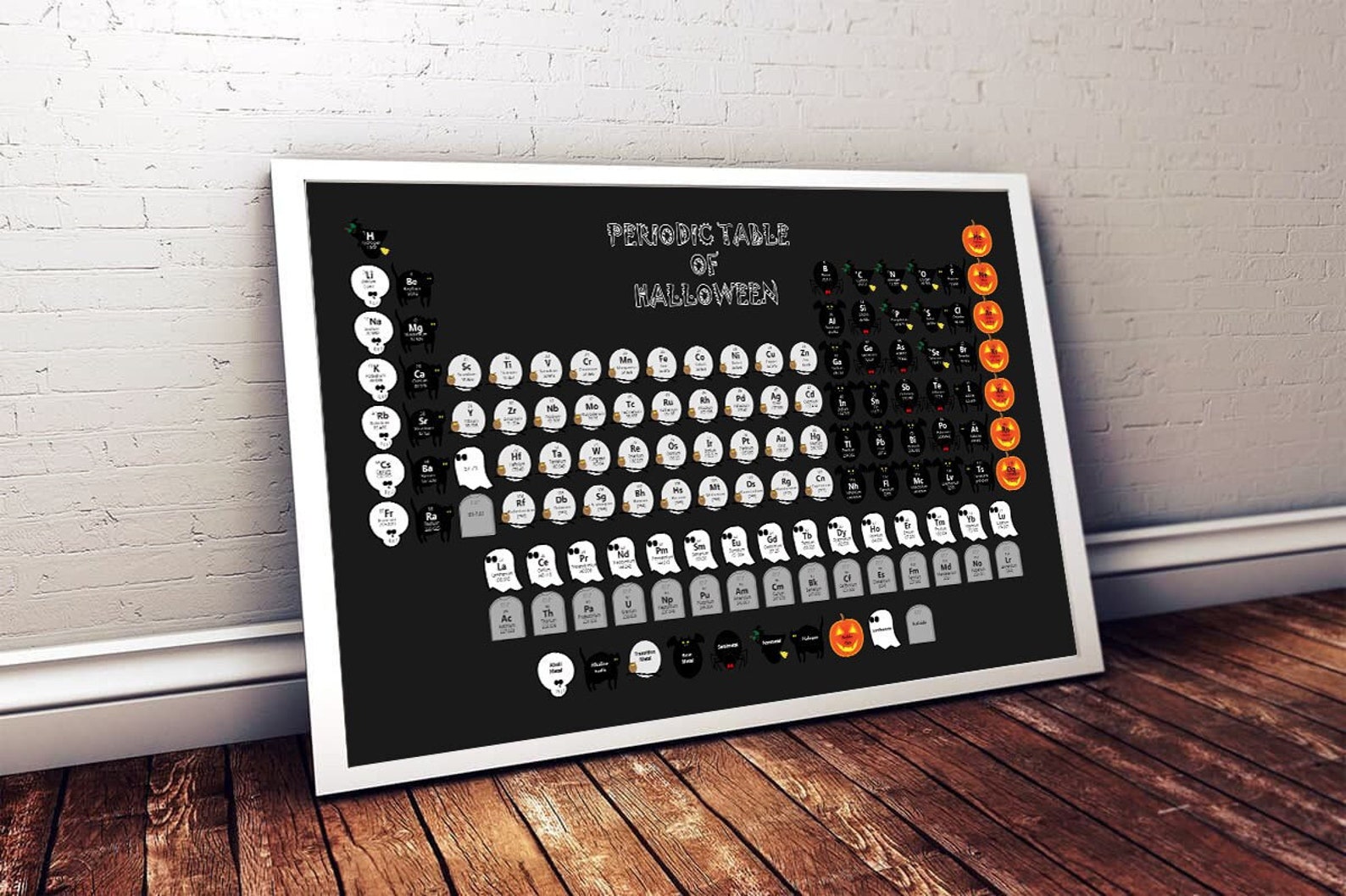 Periodic Table Of Halloween poster Halloween Class Wall | Etsy