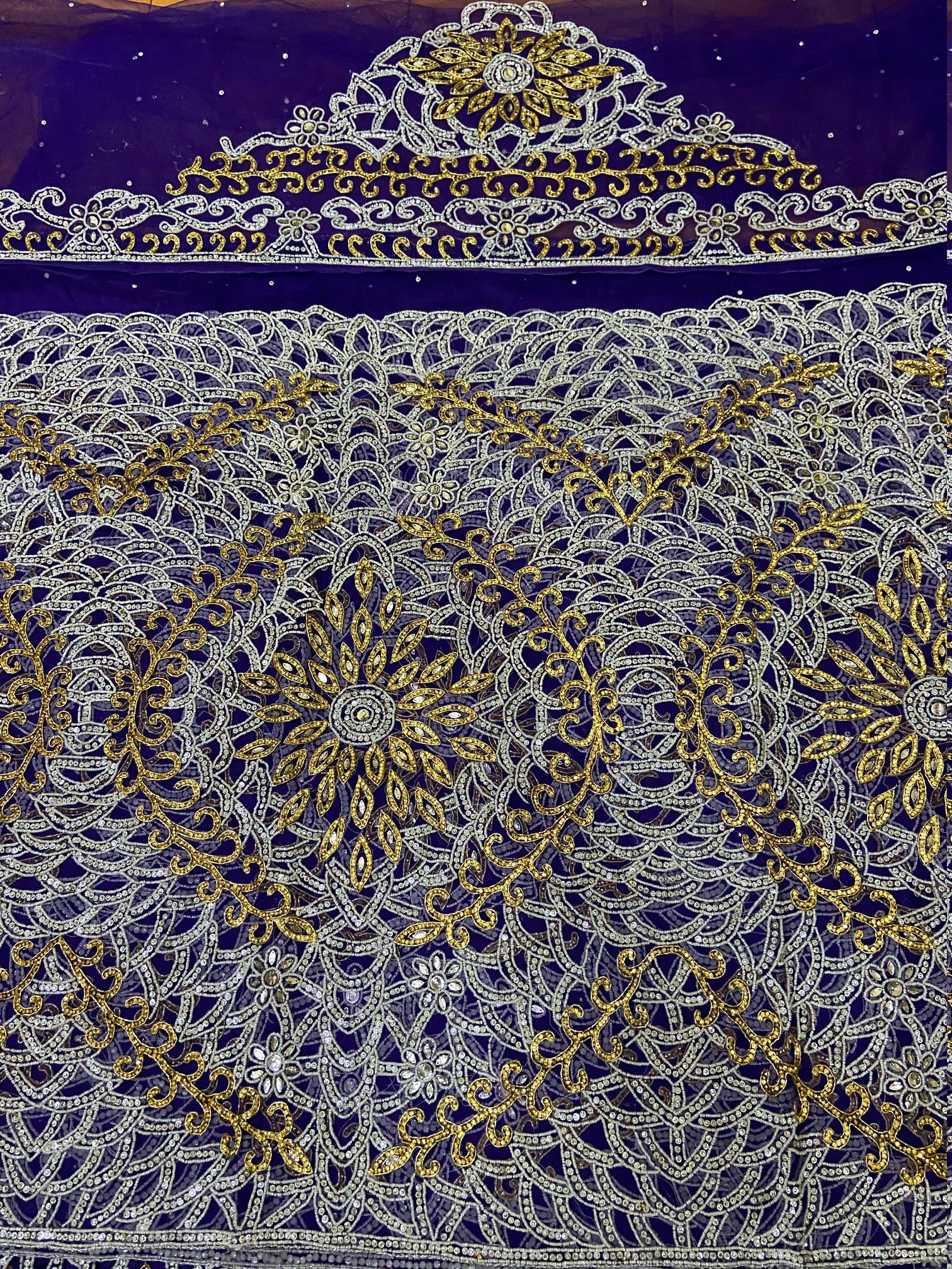 Heavy Beaded Nigerian George Lace With Blouse Fabric VIP Madam Silk ...