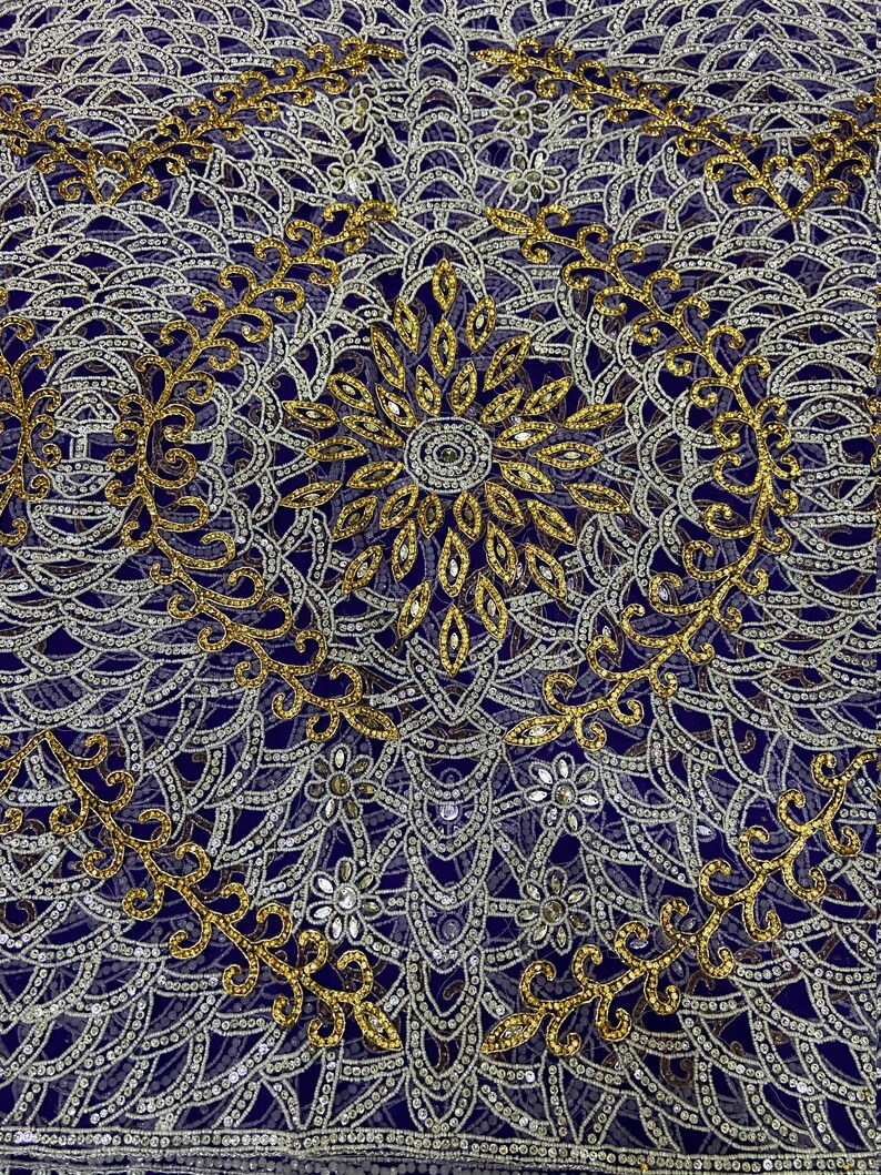 Heavy Beaded Nigerian George Lace With Blouse Fabric VIP Madam Silk ...