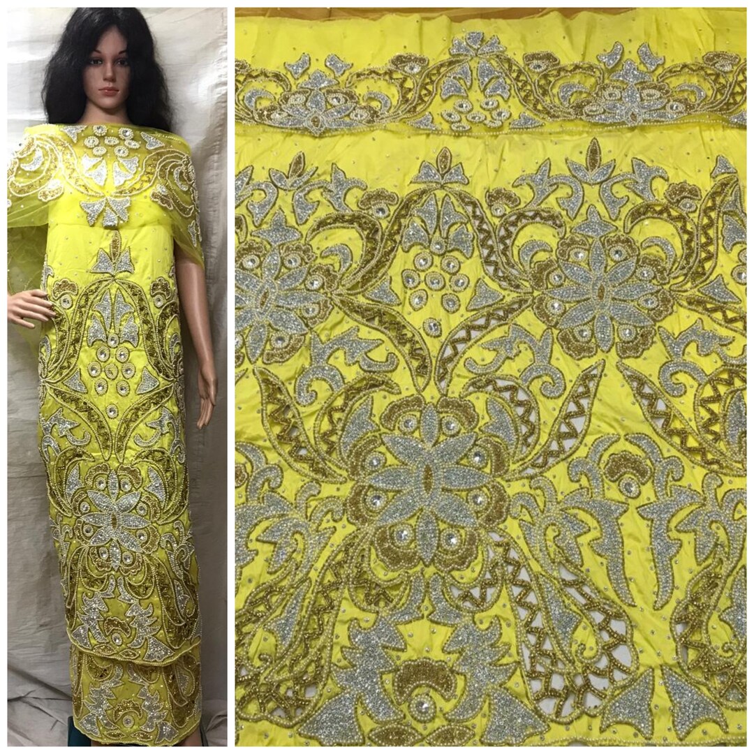 Heavy Beaded Stone Silk Indian George Fabric Heavy Beaded - Etsy