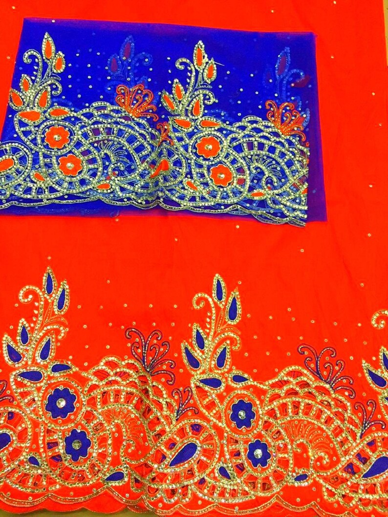 Nigerian Beaded George Wrapper African Wear Beaded Taffeta - Etsy Australia