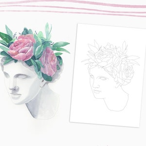 Venus in Bloom Colouring Page, Printable Download, Paint Your Own ...
