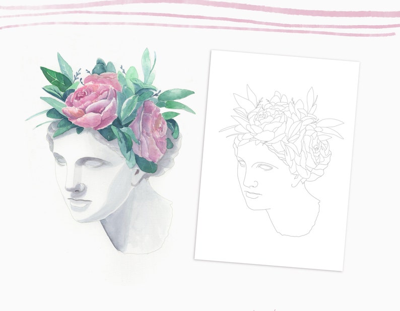 Venus in Bloom Colouring Page, Printable Download, Paint Your Own ...