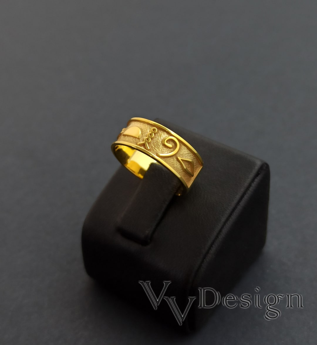 Sterling Silver Egypt Hieroglyph Ring, Custom Cartouche Jewelry - Etsy