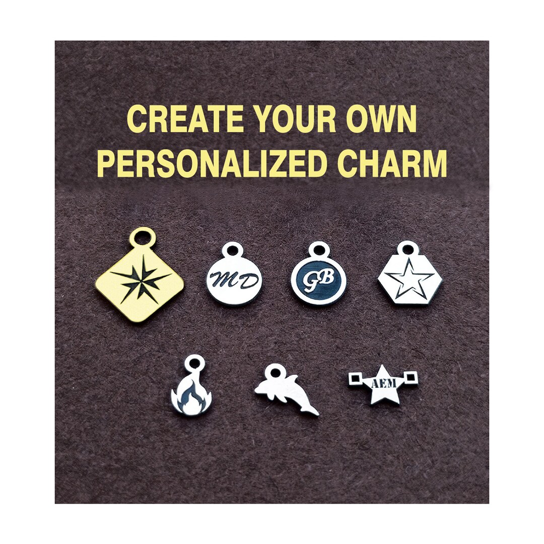 Personalized Sterling Silver Charm, Custom Brand Logo Jewelry Tag - Etsy