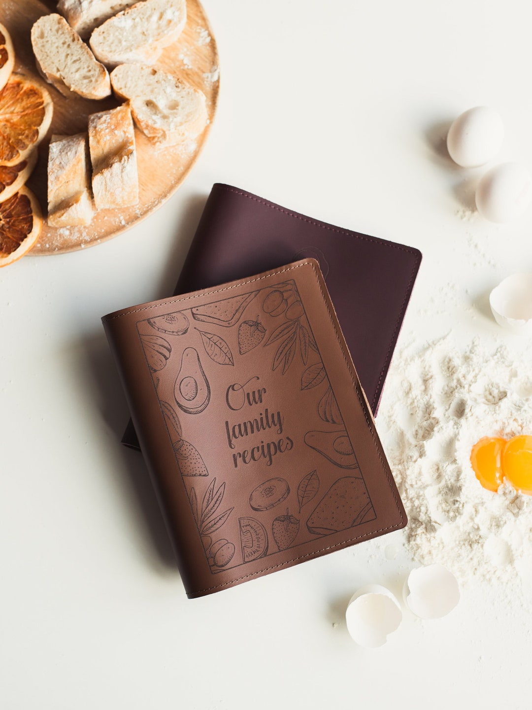 Recipe Book Binder, Leather Recipe Journal, Keepsake Cookbook ...