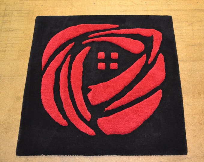 Charles Rennie Mackintosh Inspired Rug - Handmade in Scotland - 100cm ...