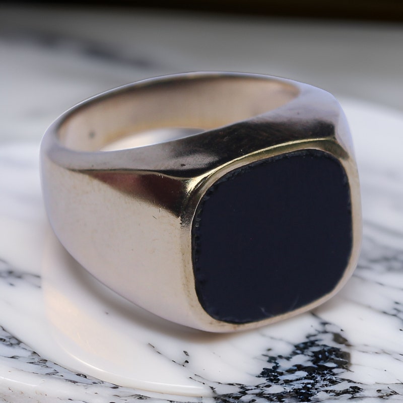 Men Ring Black Silver - Etsy