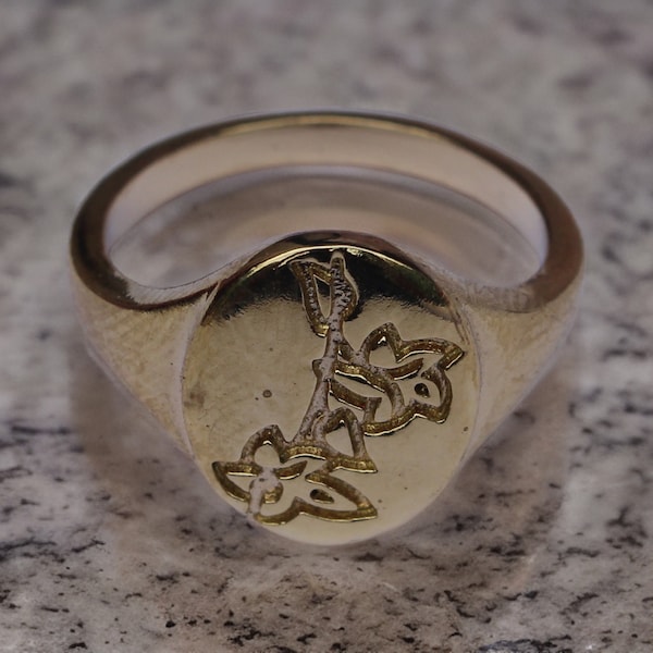 Wildflower Signet Ring - Etsy