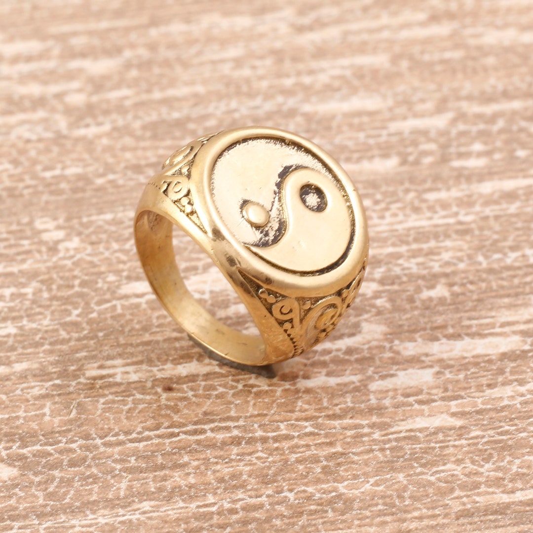 Men's Yin Yang Ring, Signet Ring, Ying Yang Ring, Ring for Him, 925 ...