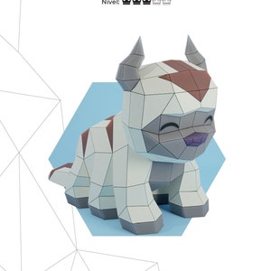 Flying Bison Papercraft 3D, Pepakura Pdf Template Low Polygonal Paper ...