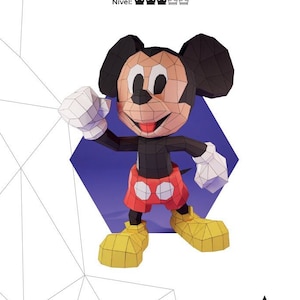 Mickey Papercraft 3D, Pepakura Pdf Template Low Polygonal Paper ...
