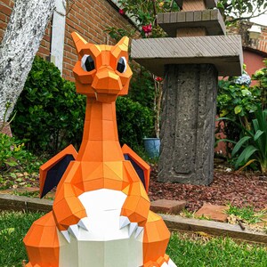 Charizard Papercraft 3D, Pepakura Pdf Template Low Polygonal Paper ...