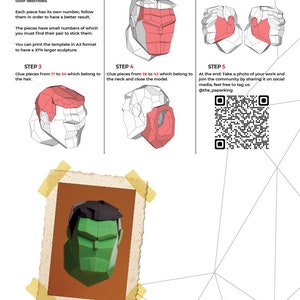 Hulk Head Papercraft 3D, Pepakura Pdf Template Low Polygonal Paper ...