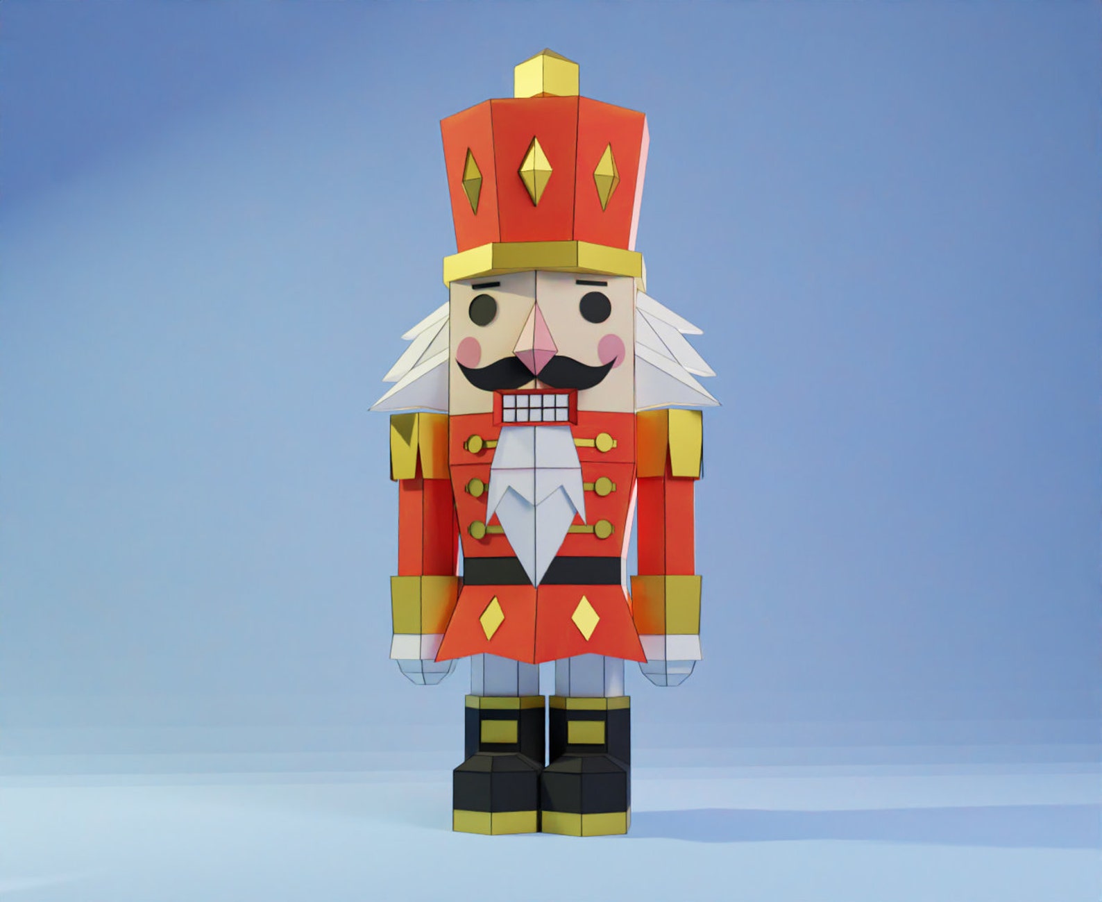Nutcracker Cascanueces Papercraft 3D, pepakura Pdf template Low ...