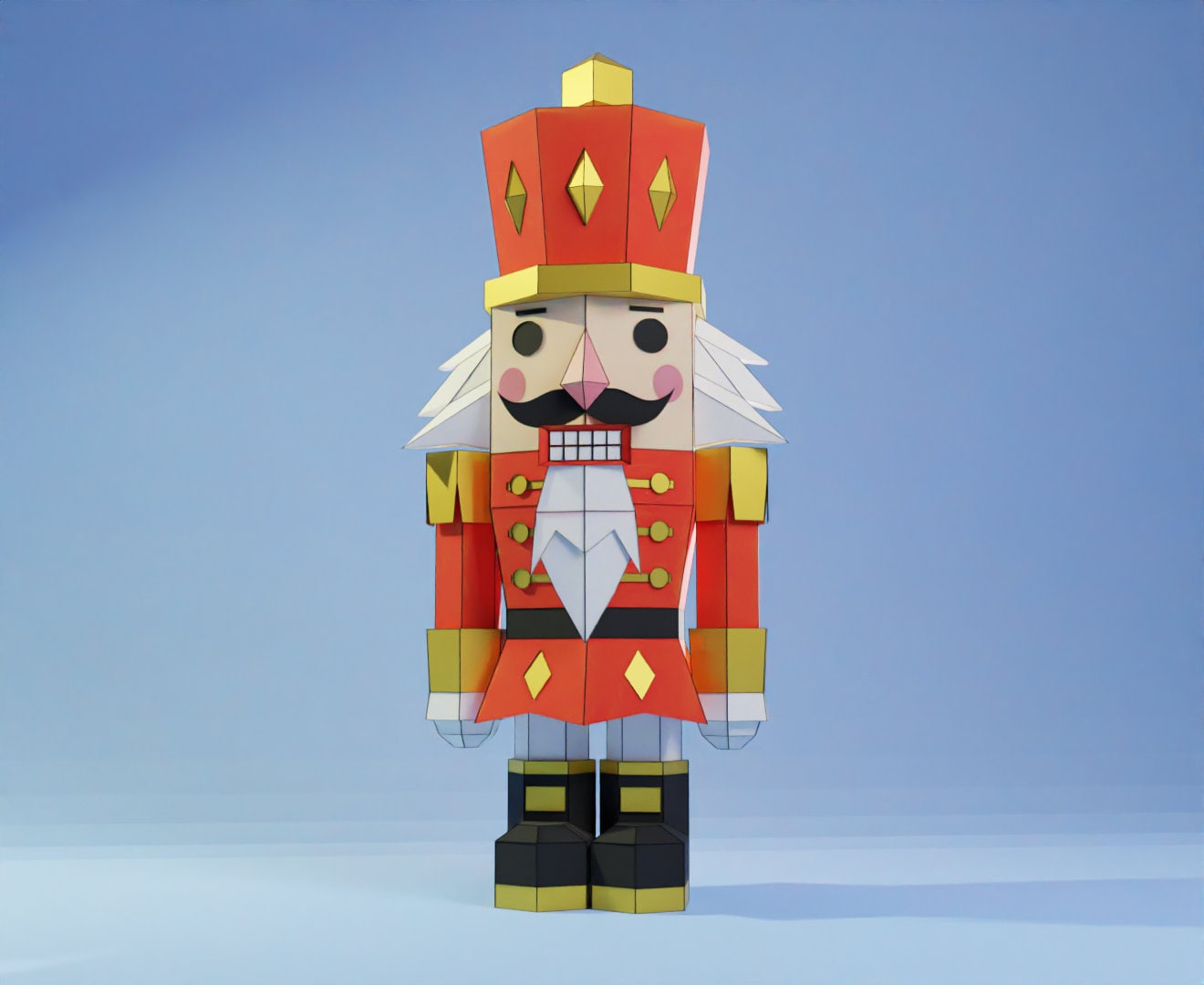 Nutcracker Cascanueces Papercraft 3D, pepakura Pdf template Low ...