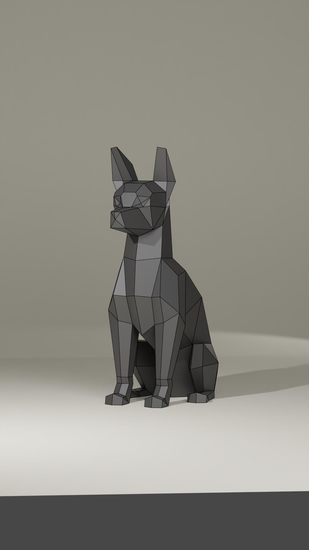 Xolo Papercraft 3D – Low Poly PDF Svg Dxf Template | Mexican Dog Paper ...