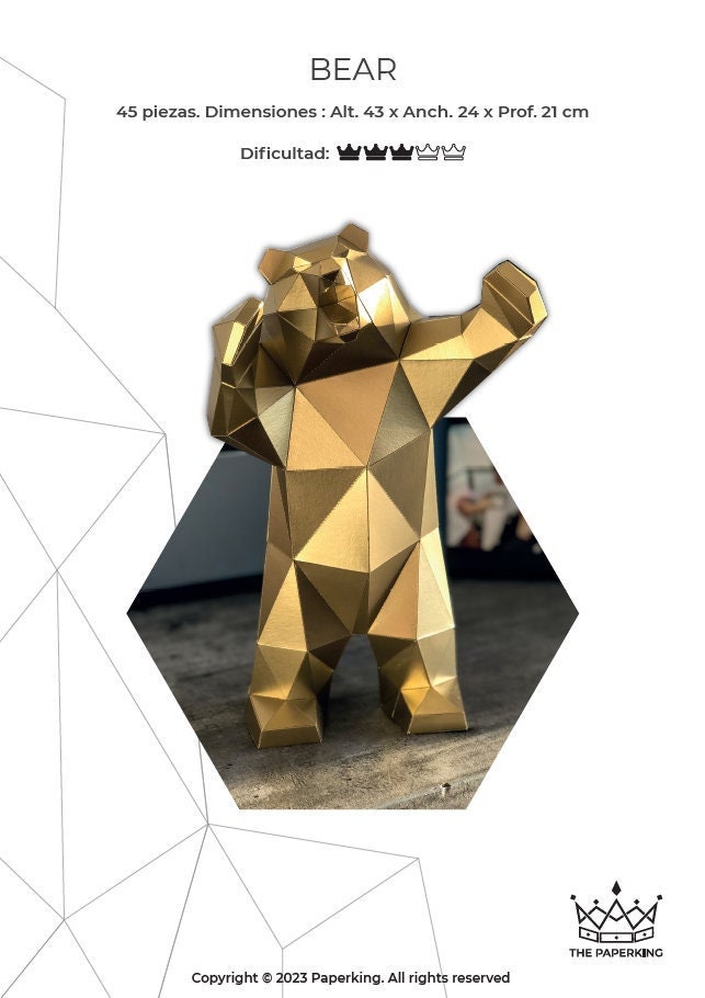 Bear Papercraft 3D Pepakura Pdf Template Low Polygonal Paper - Etsy Canada