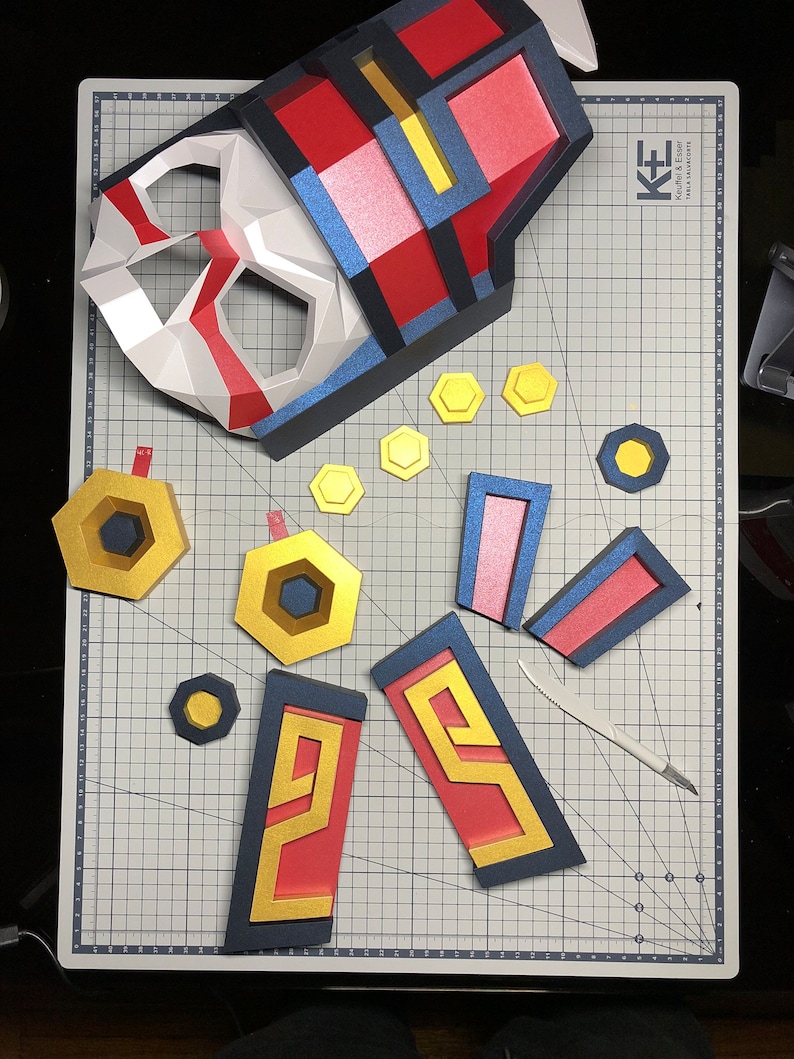 Mascara Azteca Papercraft 3D, pepakura Pdf template Low polygonal Paper ...