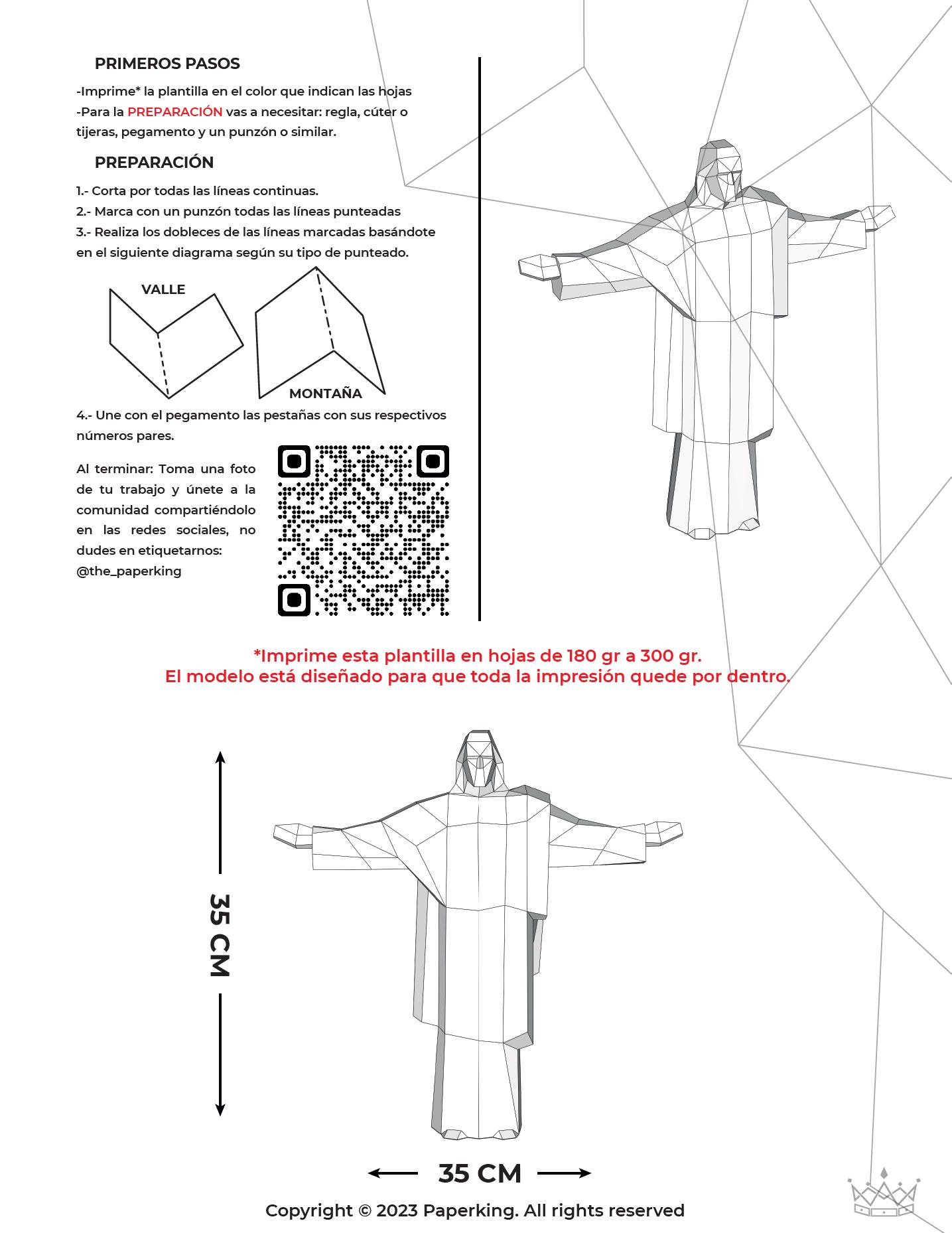 Jesus Redeemer Papercraft 3D, Pepakura Pdf Template Low Polygonal Paper ...