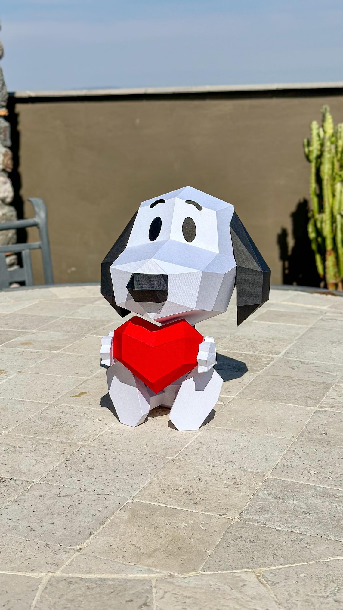 Snoopy Papercraft 3D – PDF Valentine Low Poly Template | DIY Love Decor ...