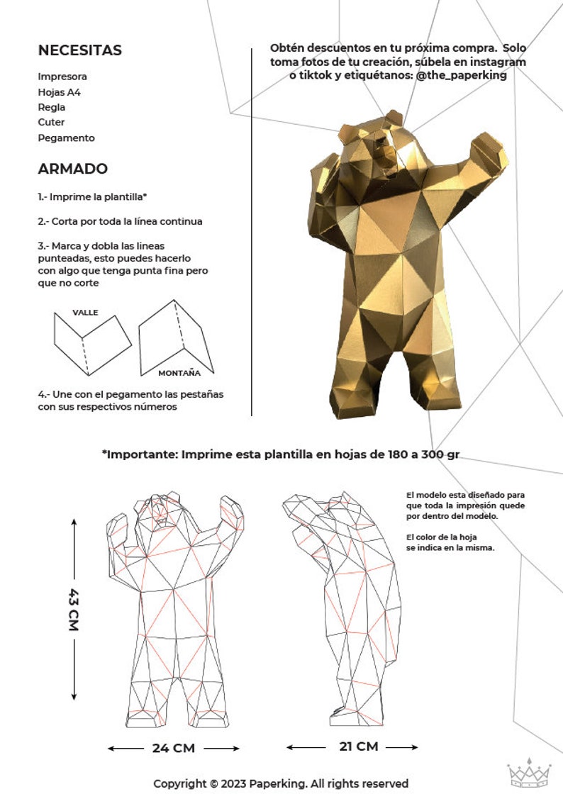 Bear Papercraft 3D Pepakura Pdf Template Low Polygonal Paper - Etsy ...