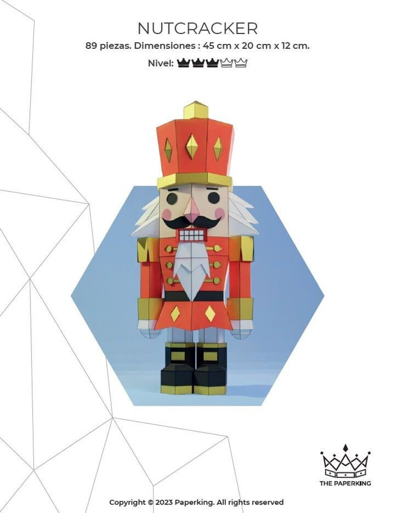 Nutcracker Cascanueces Papercraft 3D, pepakura Pdf template Low ...