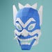 Blue Spirit Mask Papercraft 3D, Pepakura Pdf Template Low Polygonal ...