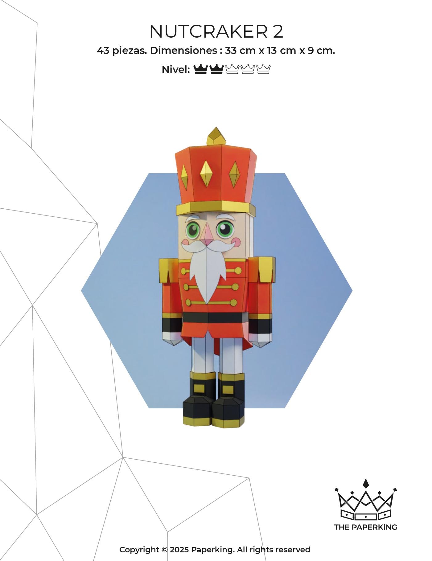 Nutcracker Papercraft 3D – Low Poly PDF Svg Dxf Template | Pepakura ...