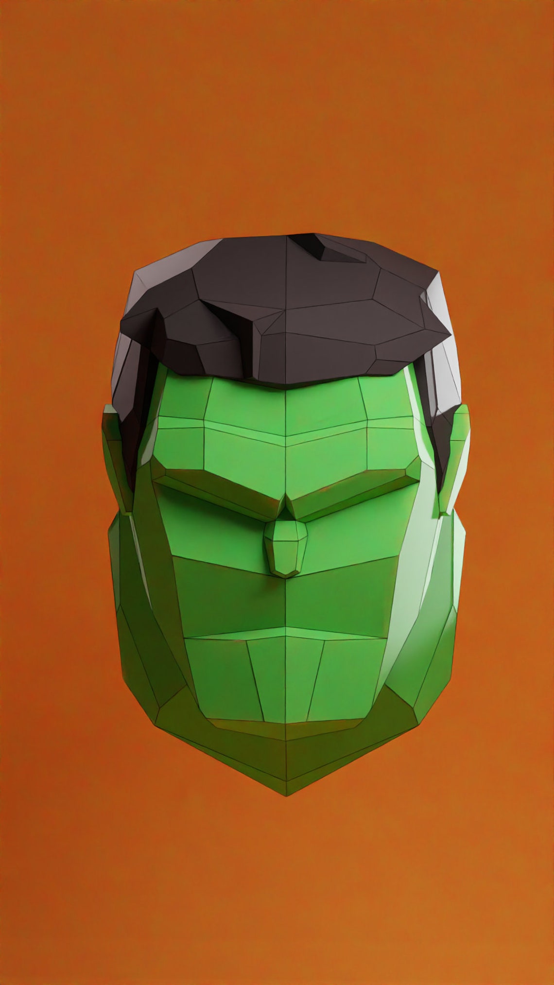 Hulk Head Papercraft 3D, Pepakura Pdf Template Low Polygonal Paper ...