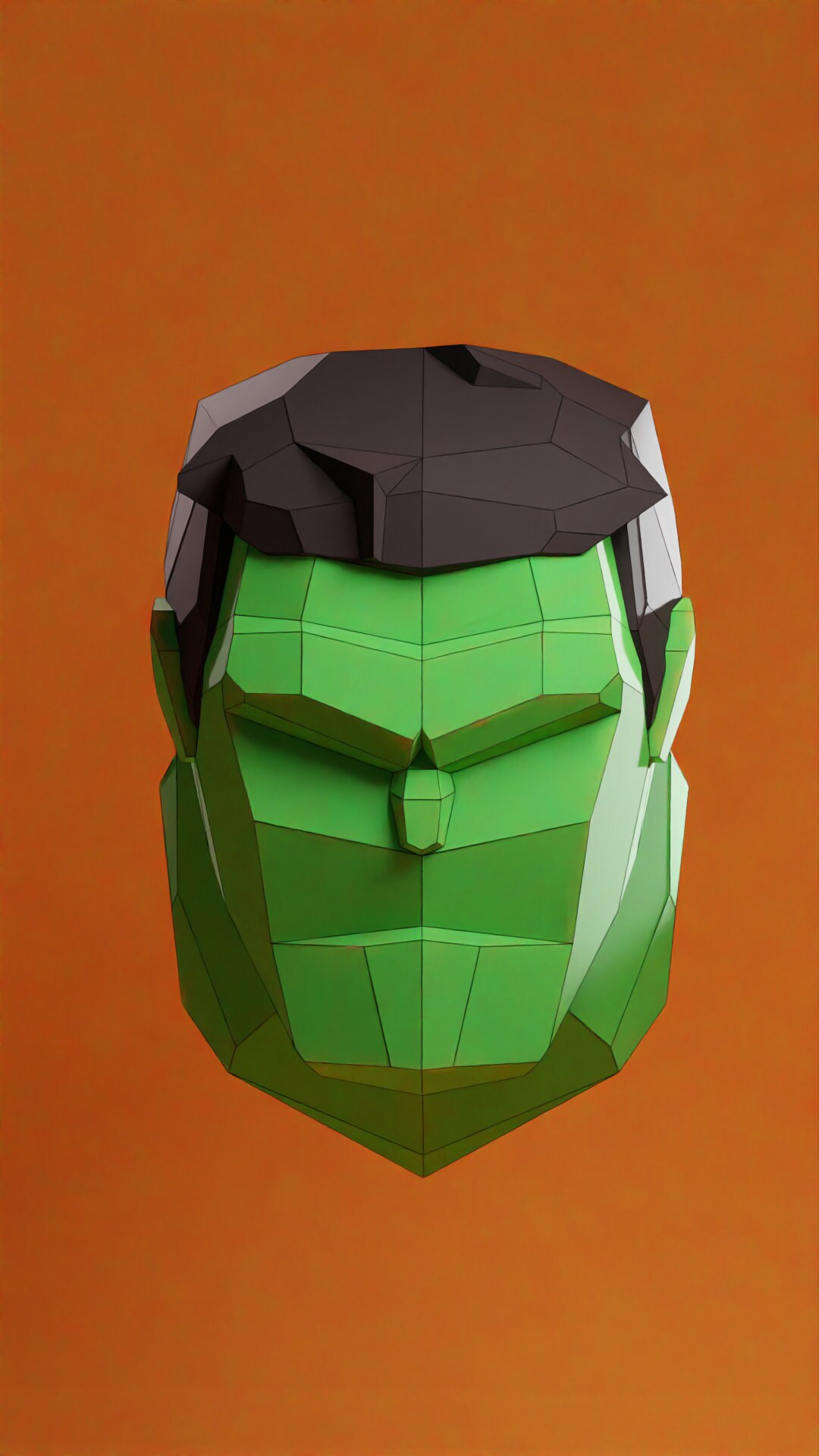 Hulk Head Papercraft 3D, Pepakura Pdf Template Low Polygonal Paper ...