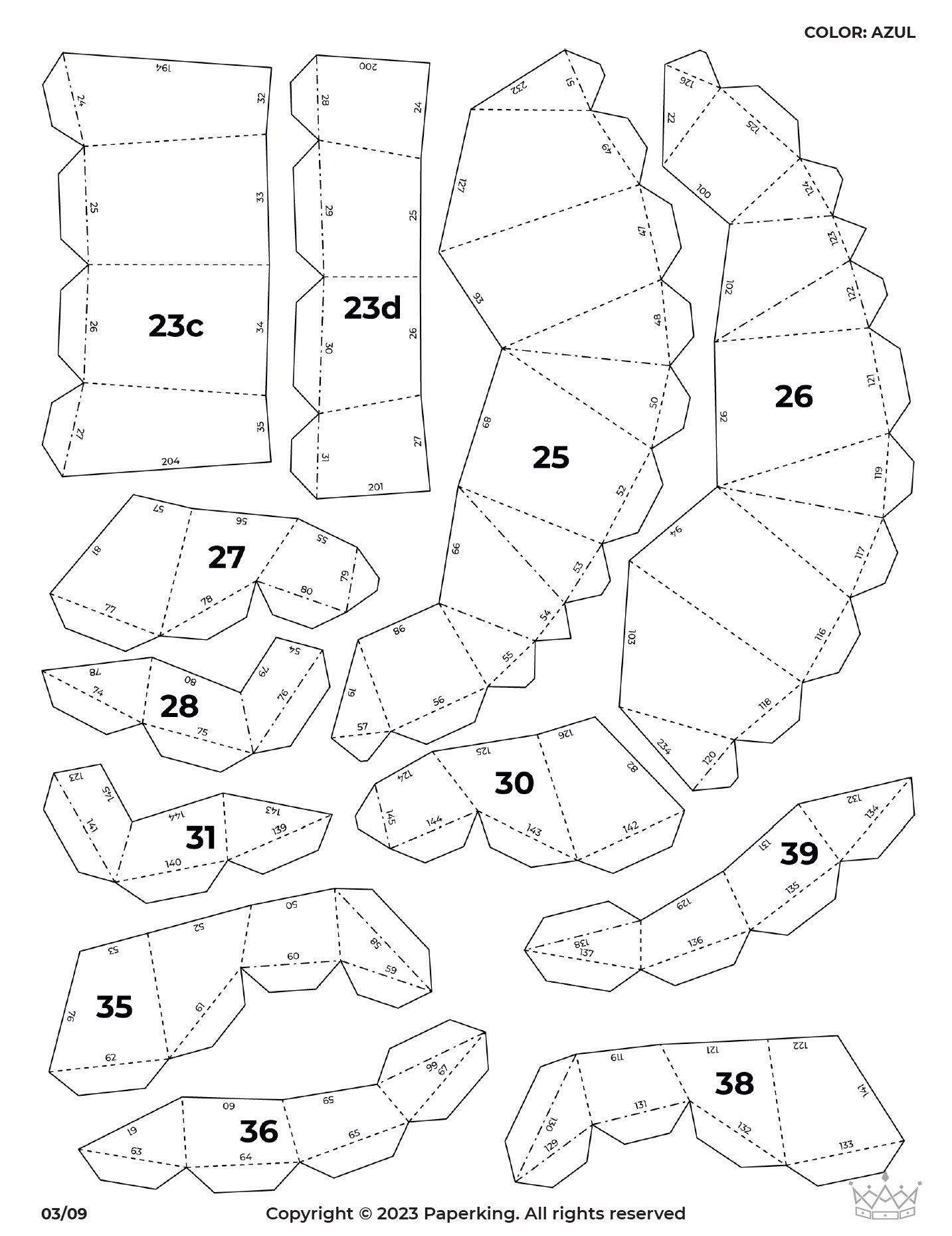 Flying Bison Papercraft 3D, Pepakura Pdf Template Low Polygonal Paper ...