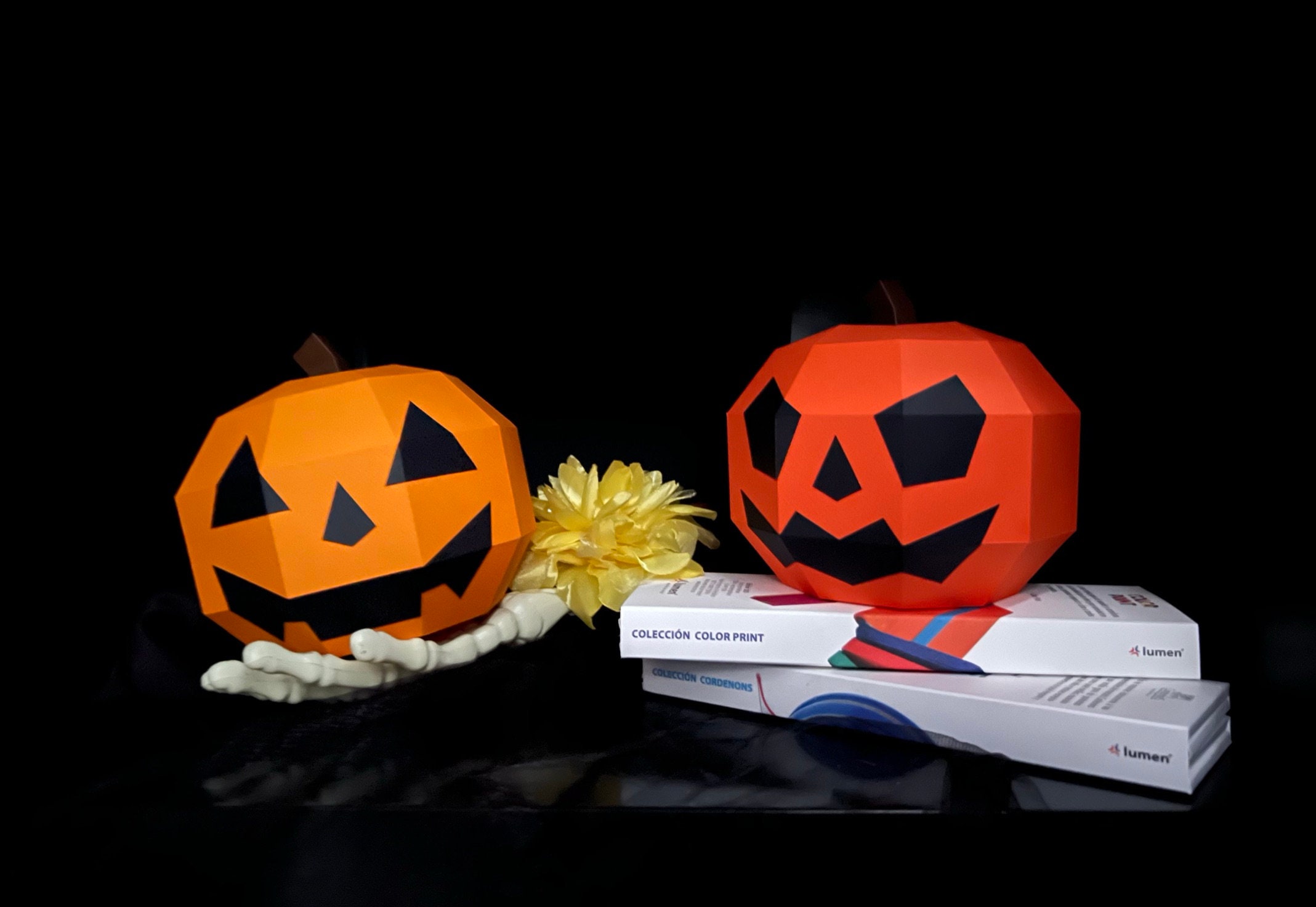 Pumpkins Pumpkin Papercraft 3D, Pepakura Pdf Template Low Polygonal ...