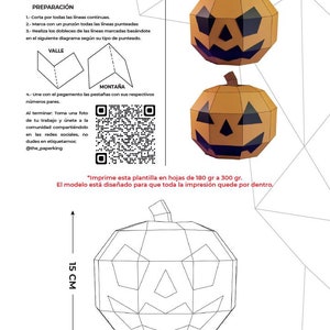 Calabazas Pumpkin Papercraft 3D, pepakura Pdf template Low polygonal ...
