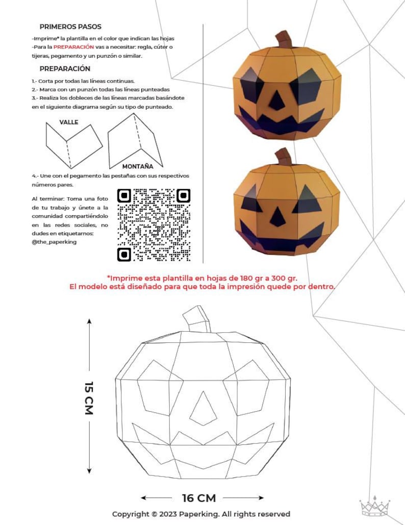 Pumpkins Pumpkin Papercraft 3D, Pepakura Pdf Template Low Polygonal ...